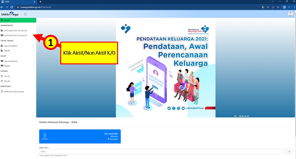 Cara Melakukan Aktif Non-Aktif K0 Dallap Siga – helpdesk