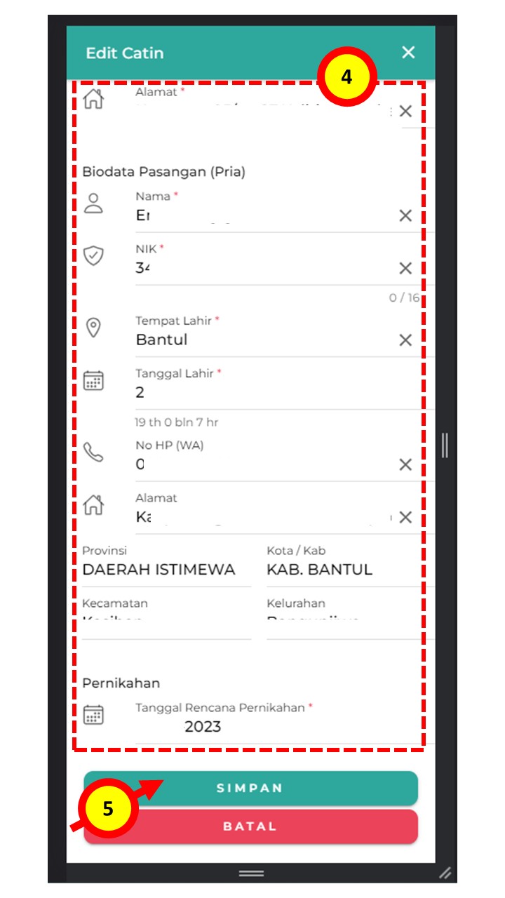 Cara Edit Data Catin di Elsimil TPK – helpdesk